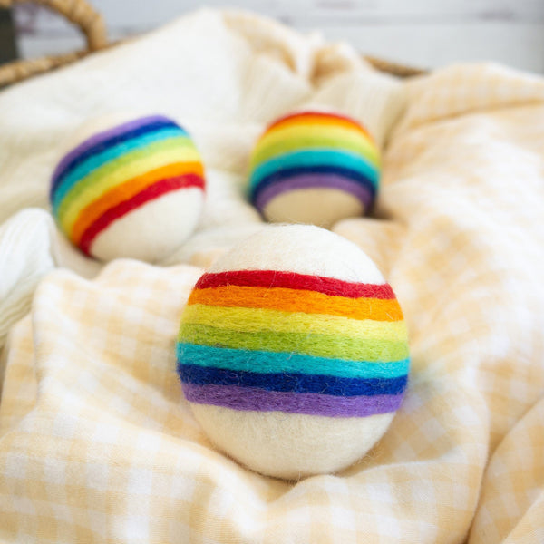 Classic Rainbow Trio - Eco Wool Dryer Balls by Friendsheep